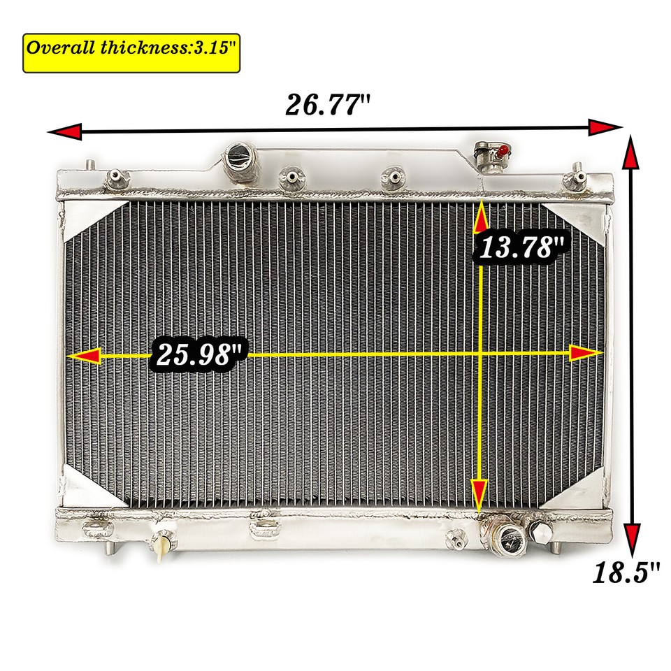 Aluminum Radiator for 2002-2005 Honda Civic SI Type-R TypeR EP3 2003 ...