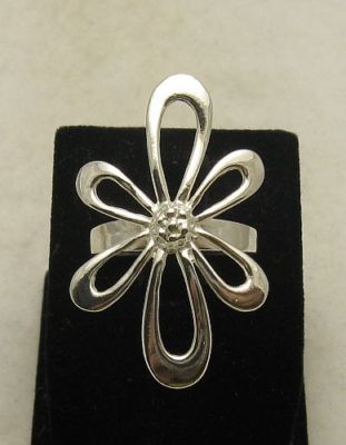 Genuine Sterling Silver Ring Flower Solid Hallmarked 925 Handmade ...