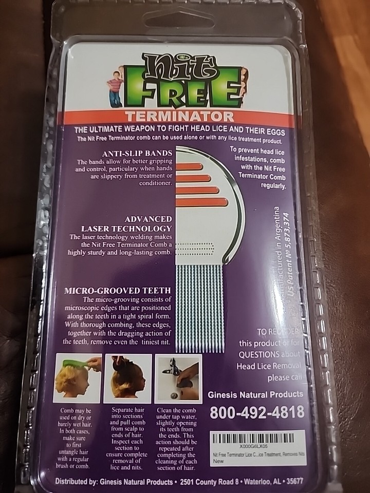 NEW Nit Free Brand Terminator Comb Head Lice Stainless Steel uni-sex ...