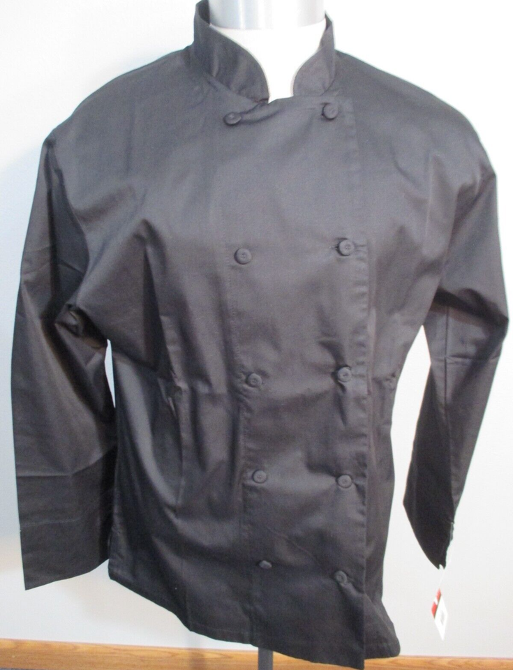 Chef Works Women's Black Double-Breasted with Turn-Back Cuffs Chef Coat ...