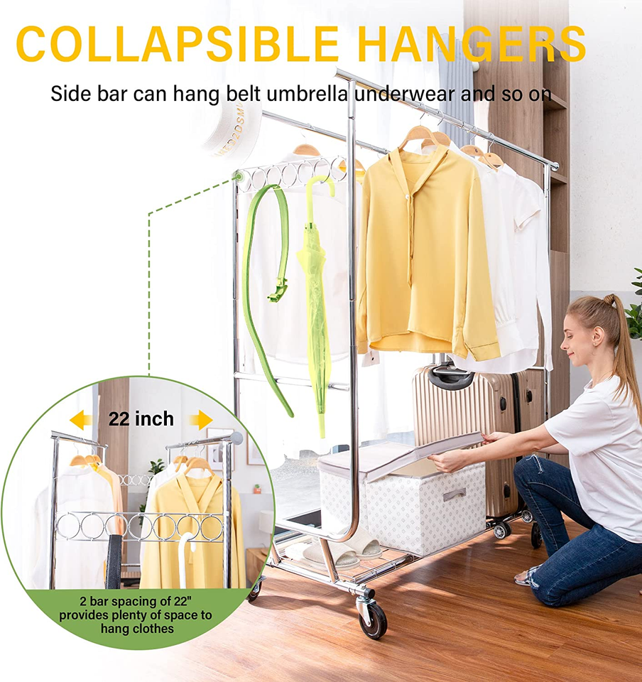 600 Lbs Raybee Rack Heavy Duty Garment Rack Rolling Commercial Grade | eBay