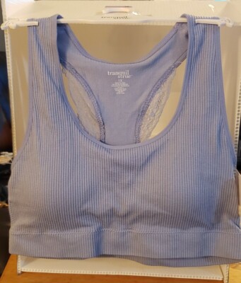 TRANQUIL & TRUE WIREFREE RACER BACK COMFORT BRA W/ Removable Pads. 1X ...