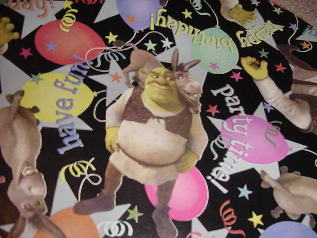 SHREK BIRTHDAY GIFT WRAP WRAPPING PAPER ROLL LOT OF 3 ROLLS 24" x 15 ...