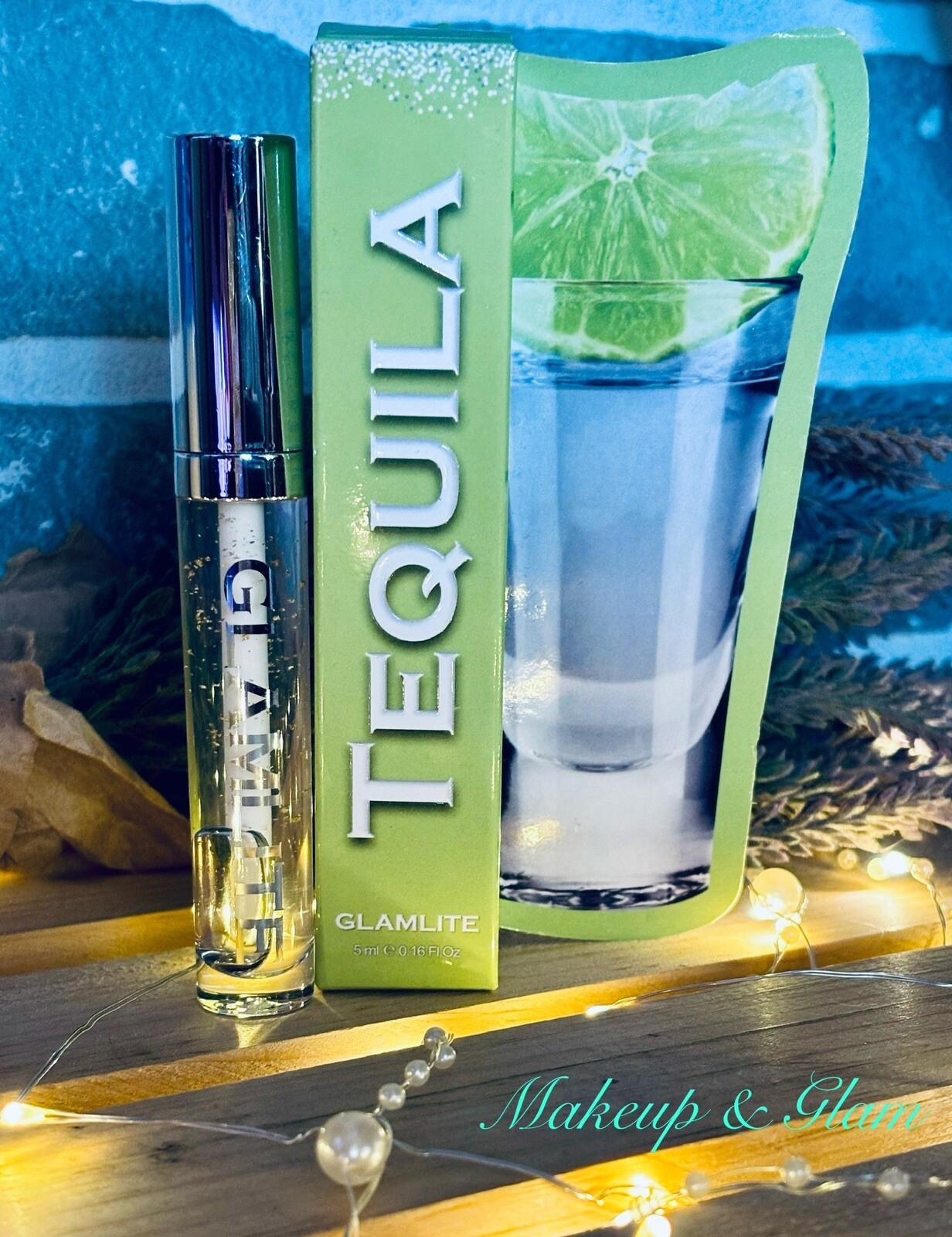 GLAMLITE Tequila Clear Lip Gloss With Gold Glitter Specks~Best Gloss ...