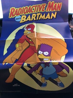The Simpsons Comic poster Radioactive Man meets Bartman 20x27 unused ...