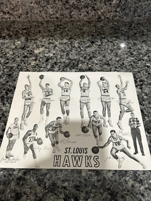 VINTAGE ORIGINAL 1959 1960 ST. LOUIS HAWKS 8X10 TEAM PHOTO NBA ...