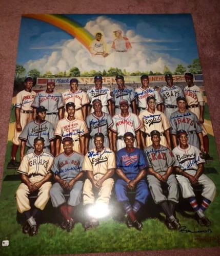 Negro League Baseball 20 Autographs Leon Day Tribute Poster 24x30 #1 Of ...