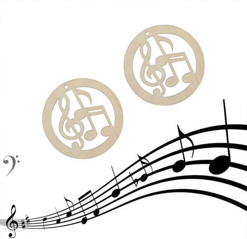 20Pcs Music Note Wood DIY Crafts Cutouts Wooden round Musical Note ...