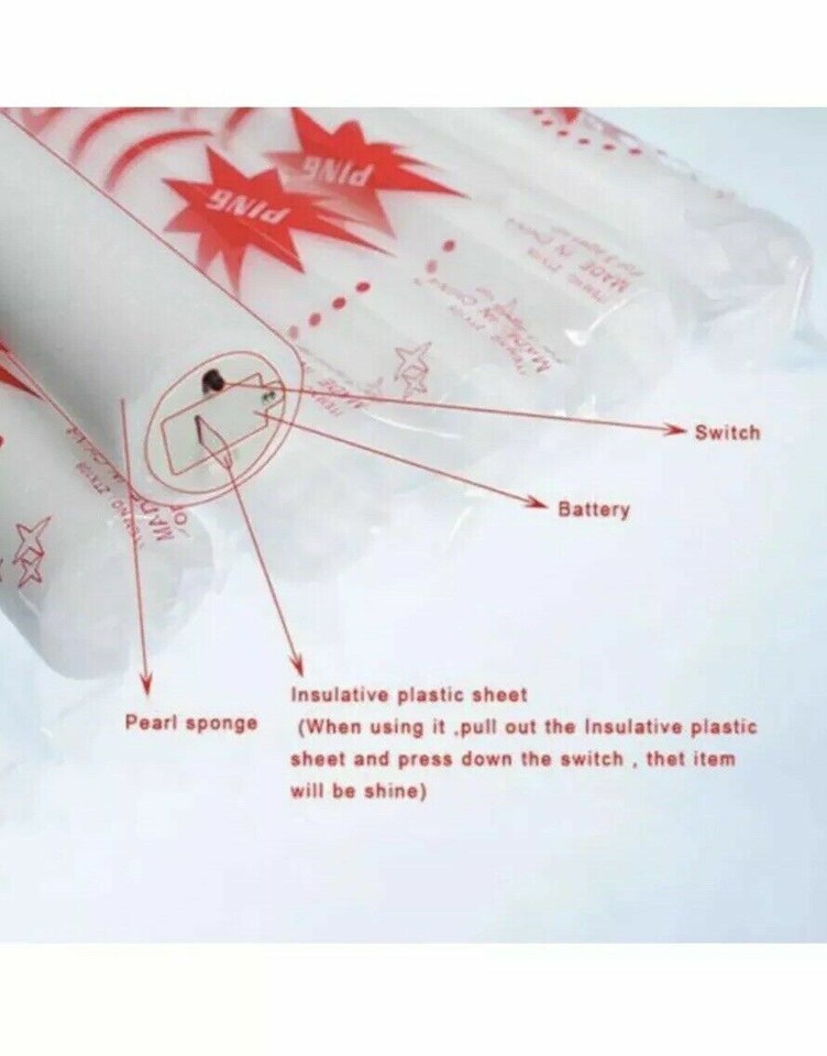 100-200pc Glow LED 18" Foam Flashing Light Stick-Party Concert Wedding ...