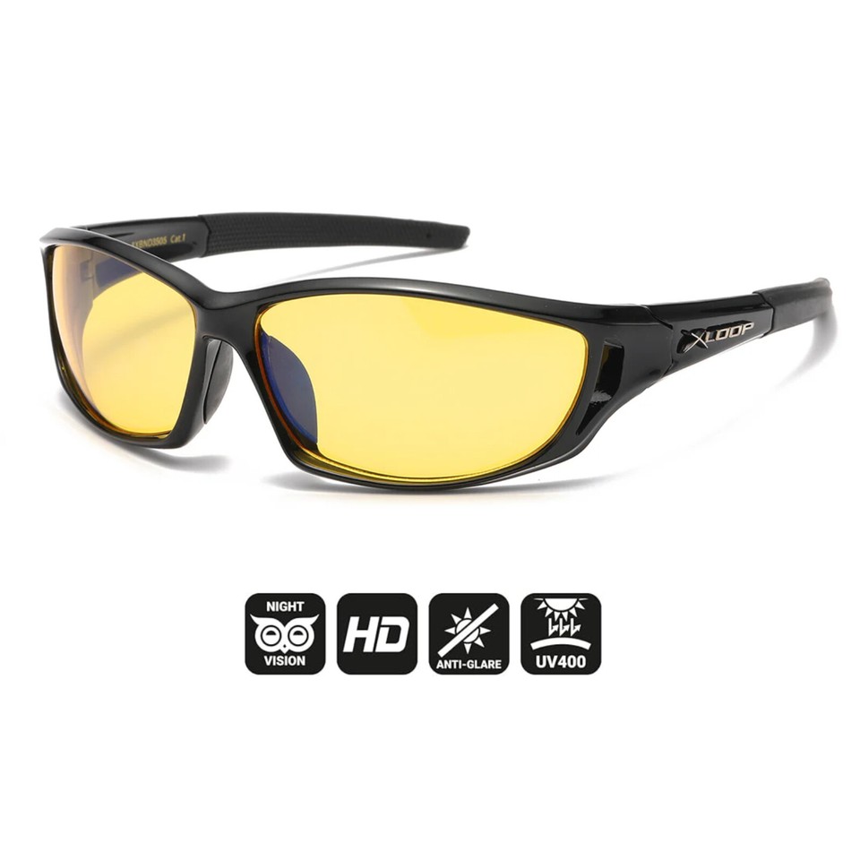 Sport Wrap Hd Night Day Driving Vision Sunglasses Yellow High ...