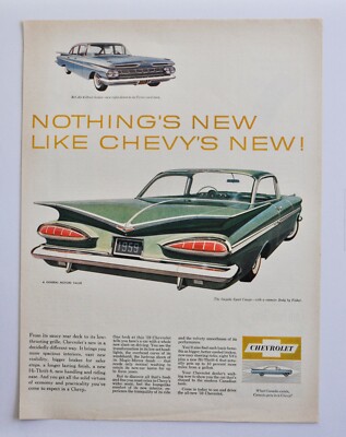 Large Car Ad - 1959 Chevrolet Impala Sport Coupe (advertisement print ...