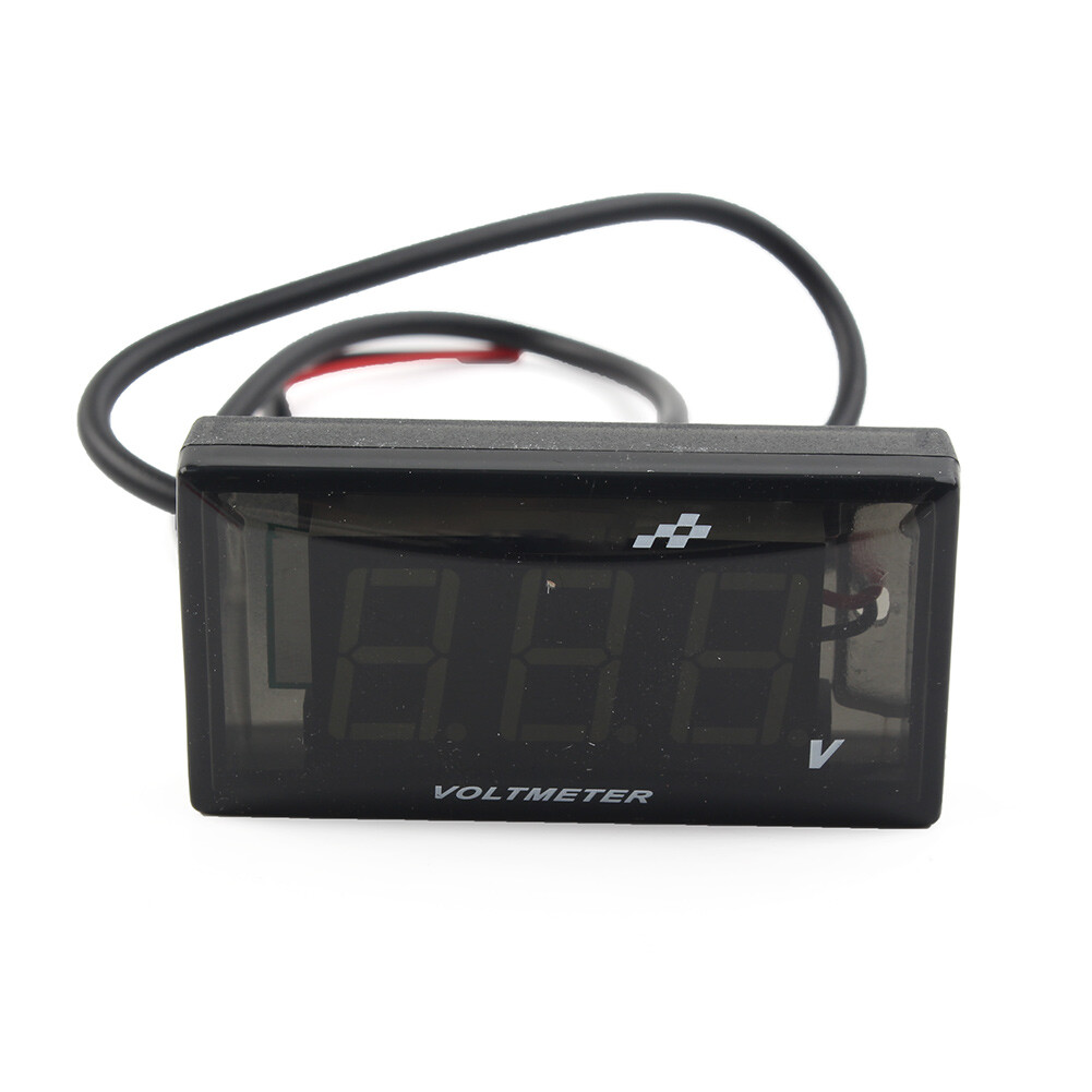 12V Digital LED Display Voltmeter Voltage Gauge Panel Meter White US ...