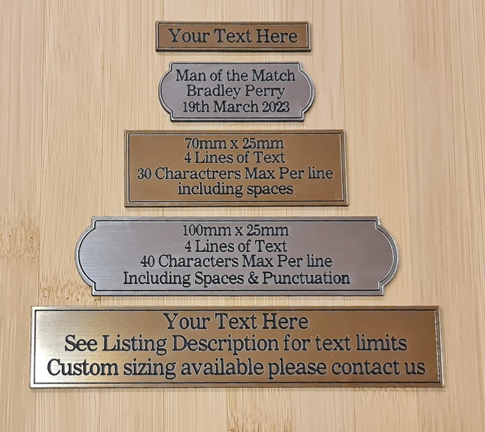 Personalised Picture Trophy Plaque Name Engraved Plate Brass/Silver ...
