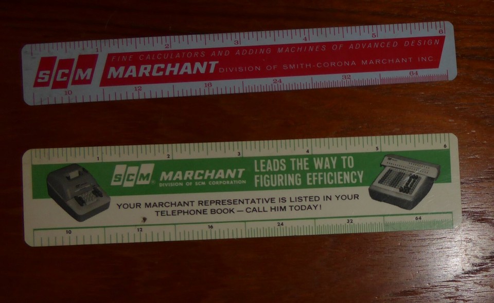 Lot of 2 Vintage Plastic Rulers – SCM Marchant Company - 1961 & 1964 | eBay