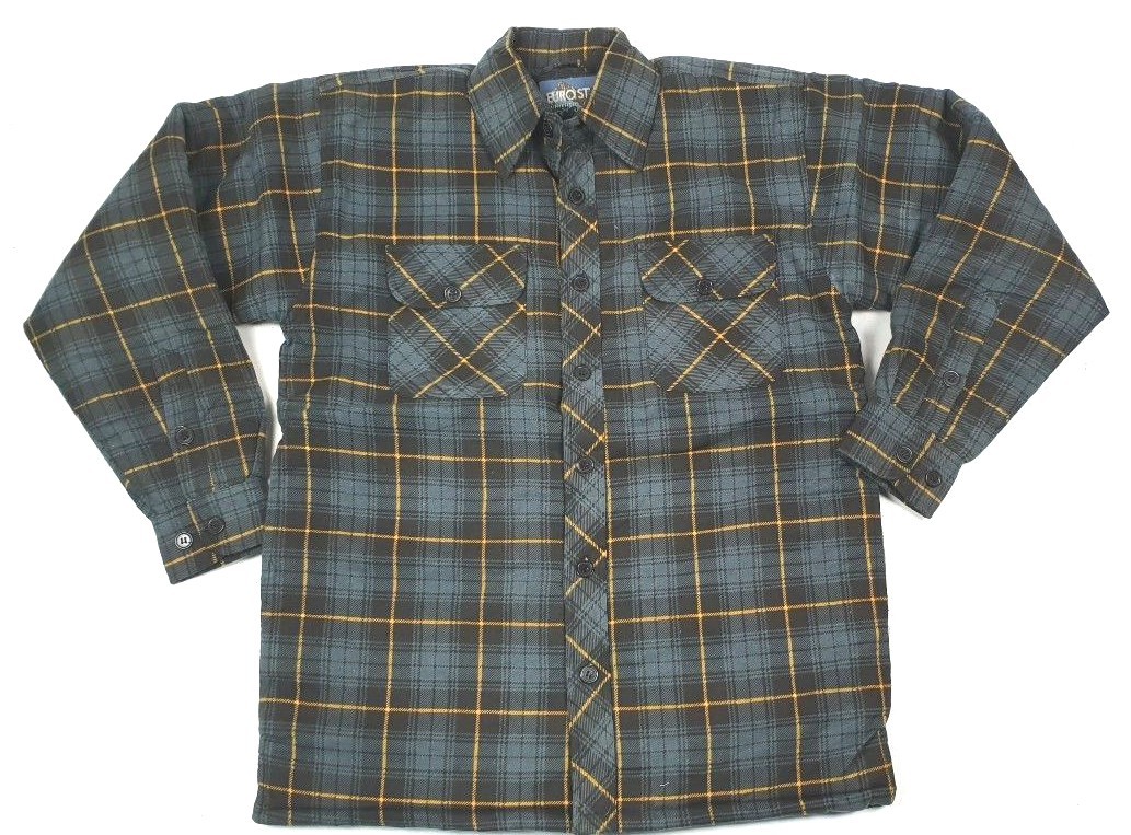 Mens Lumber Jack Outdoor Quilted Padded Checked Shirt Jacket Top Size ...