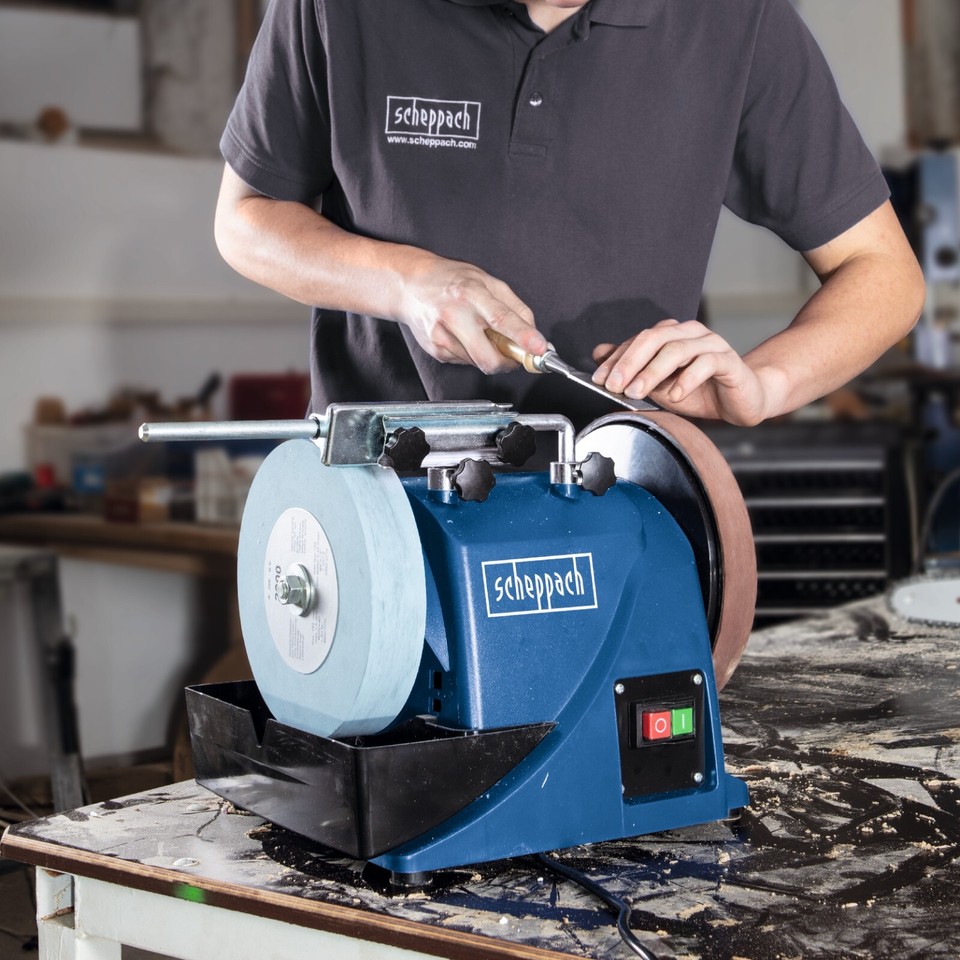 Scheppach Tiger 2000S 200mm Professional Whetstone Sharpening System ...