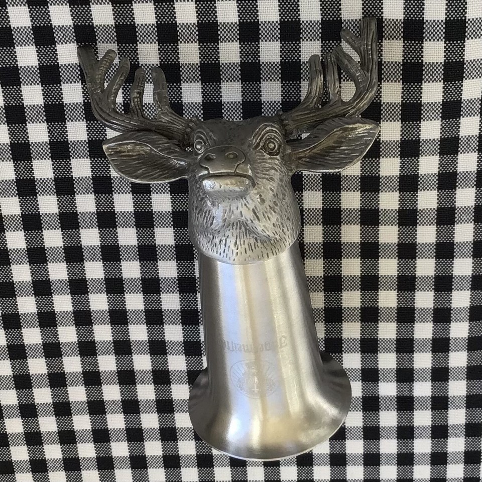 Jagermeister Buck Stag Deer Head Shot Glass Elk Shooter Pewter ...