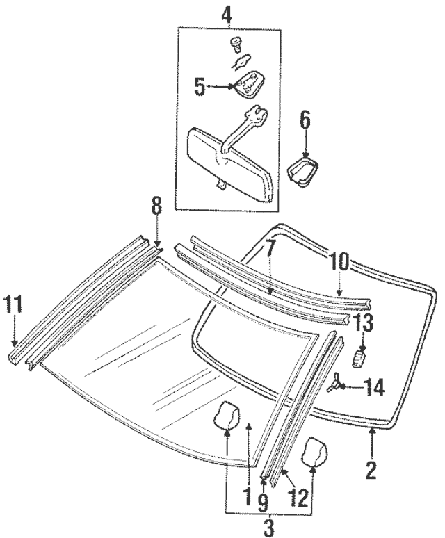 NISSAN Genuine 300ZX Z32 T-Top 90-96 Front Windshield Side Molding RH ...