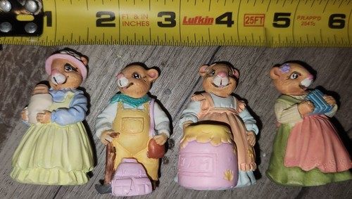 Lot Of (4) Vintage Field Mice Mouse Resin Figures Figurine Statue Toy ...
