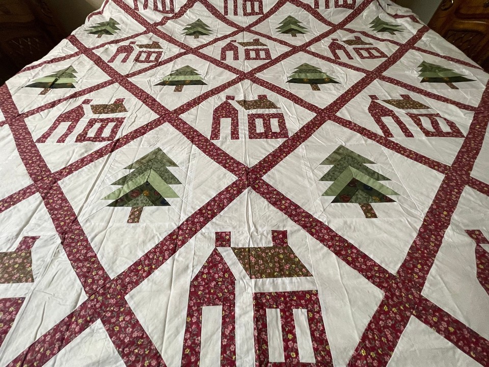 Holiday Sale Machine pieced King Size Quillt Top made in USA | eBay