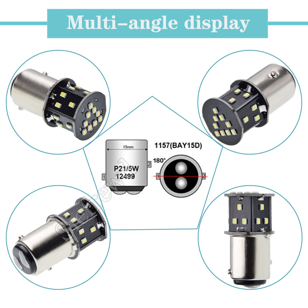 10Pcs 6V 6 Volt LED Bulb 1157 BAY15D P21/5W Tail Brake Stop Light Lamp ...