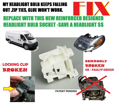 For 2014-2023 Dodge Ram ProMaster 1500 2500 3500 Headlight Socket ...