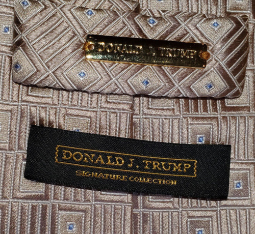 DONALD TRUMP ~ MENS SILK TIE ~ BEIGE CUBES ~ XL TALL LONG ~ 62" | eBay