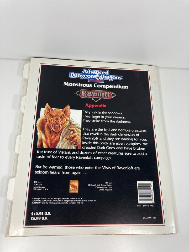 Advanced Dungeons and Dragons Ravenloft Monstrous Compendium Appendix ...