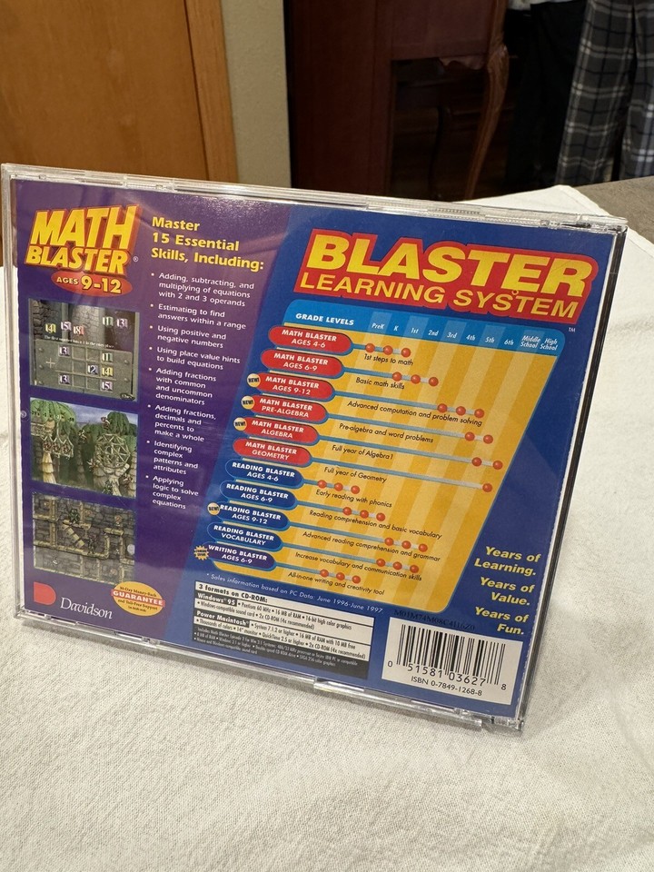 Davidson Math Blaster CD-ROM - Ages 9-12 Win/Mac 4th-6th Grades! | eBay