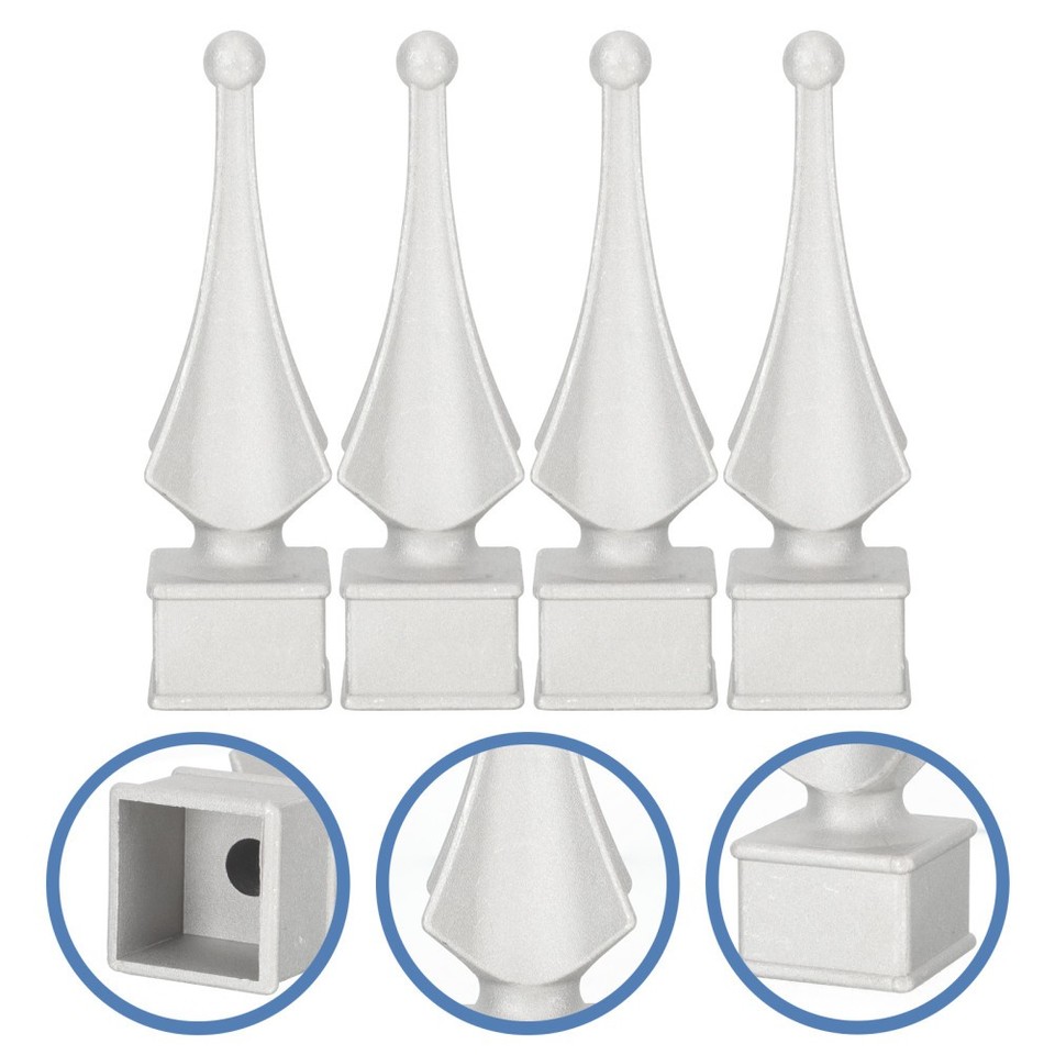4 Pcs Fence Post Cap Finial Garden Decorative Metal Gate Toppers | eBay UK