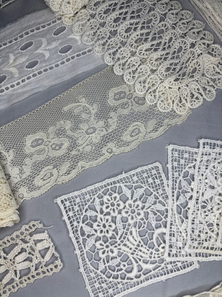 Antique Vintage Lace Trim Mixed Lot of 13 pc - Doll Restoration Sewing ...