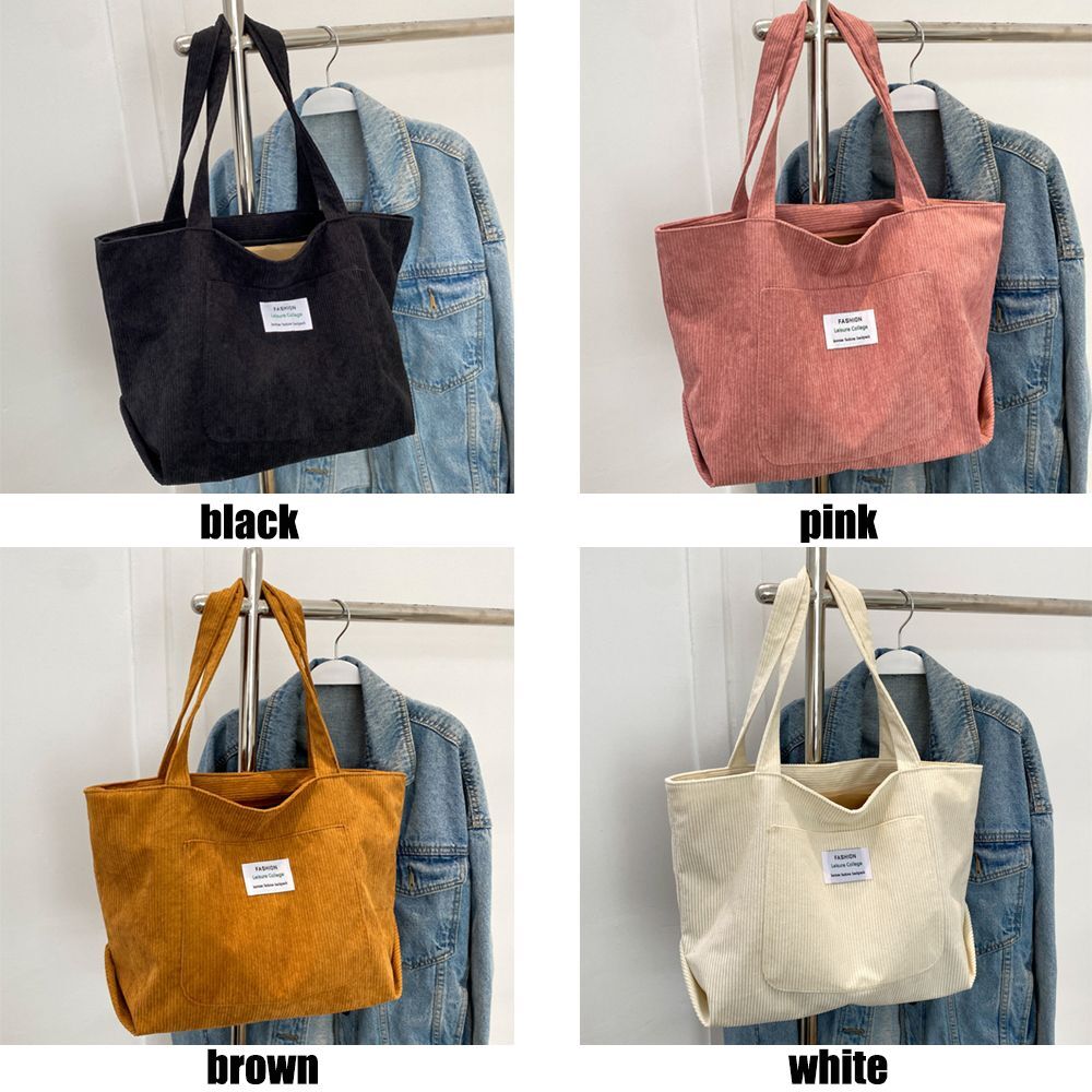 Fashion Corduroy Large Capacity Handbags Shopping Bag Totes Bag ...