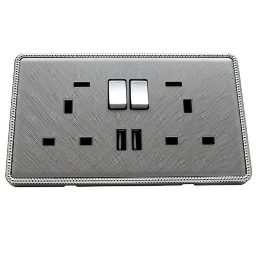 Brushed Chrome Light Switches & Sockets Full Range Satin Chrome with ...