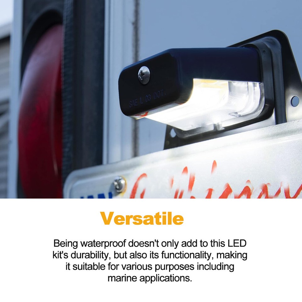 Universal Trailer LED License Plate Light Bracket Mount 12V 24V For RV ...