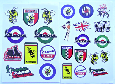 VESPA SKA MOD STICKERS WATERPROOF VINYL NON FADING SCOOTERS HELMETS ...