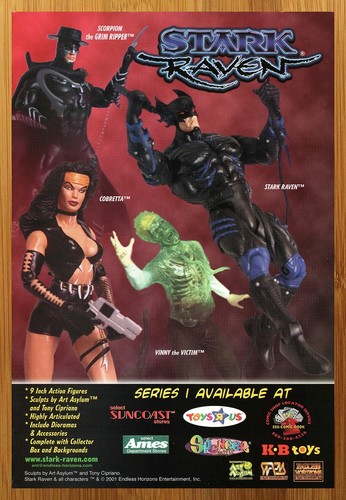2001 Stark Raven Action Figures Vintage Print Ad/Poster Comic Book Toy ...