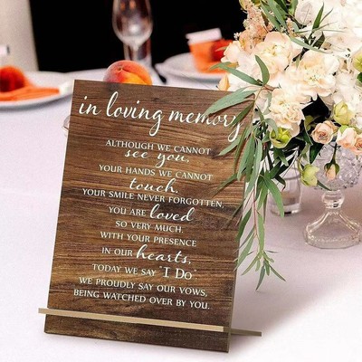 Handmade Wooden Memorial Table Sign Wedding Decoration Anniversary ...
