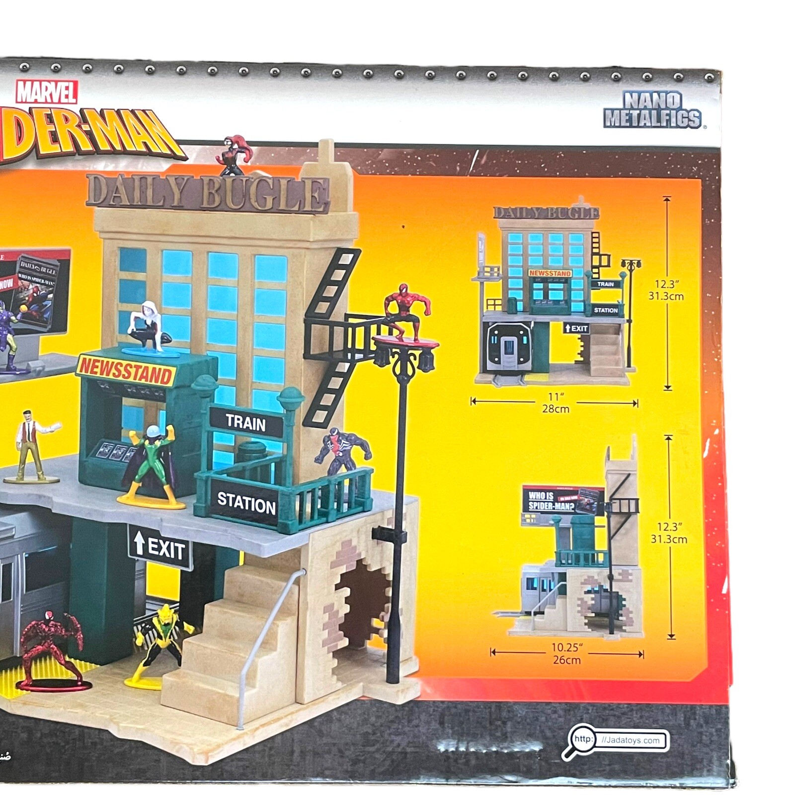 Marvel Spiderman Daily Bugle Scene 10 Nano Metalfigs Large City Display ...