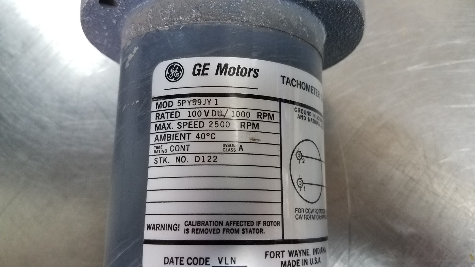 GE 5PY59JY2 TACHOMETER GENERATOR 50 VDC 1000 RPM NNB | eBay