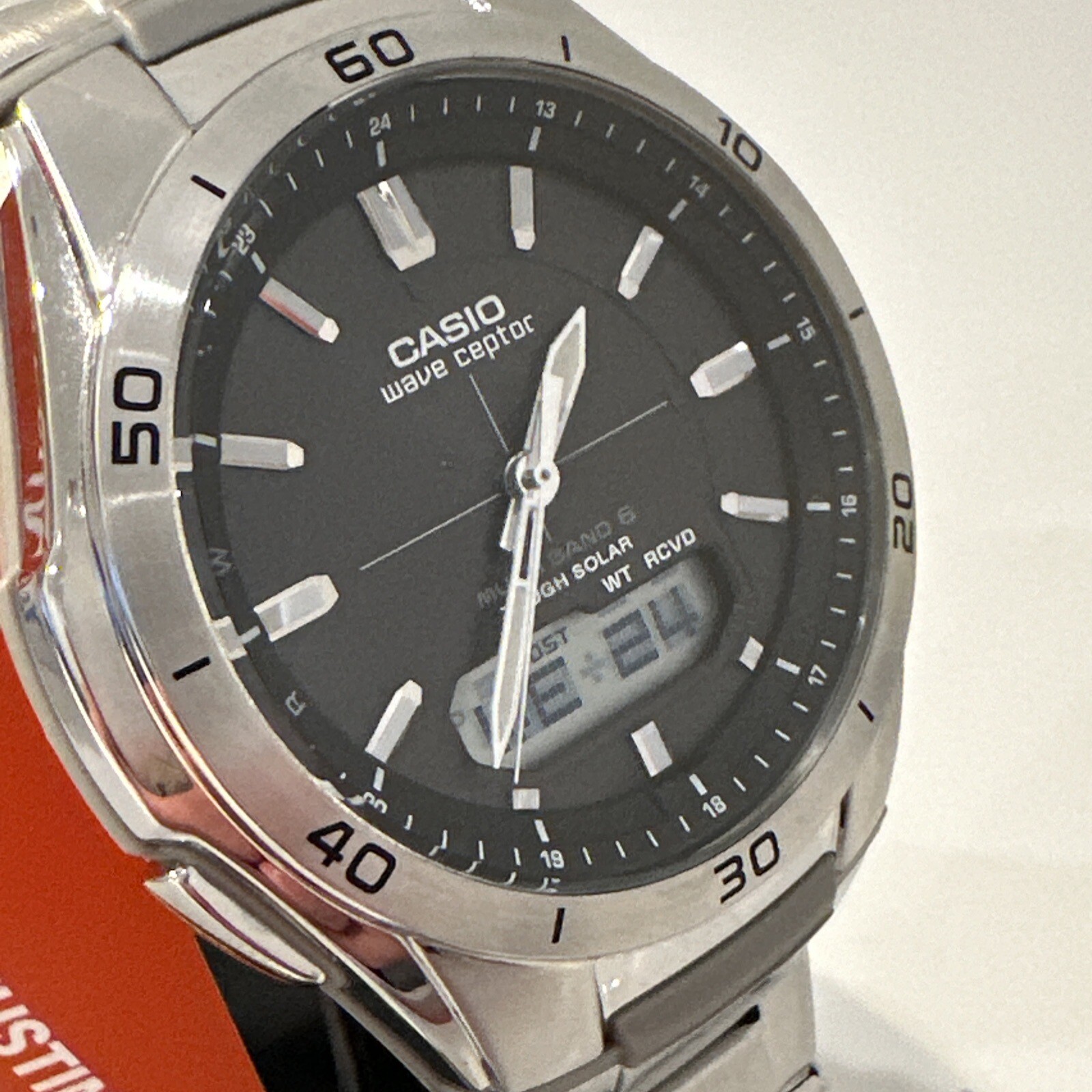 Casio Wave Ceptor Analog-Digital Stainless Steel Men's Watch - Silver ...