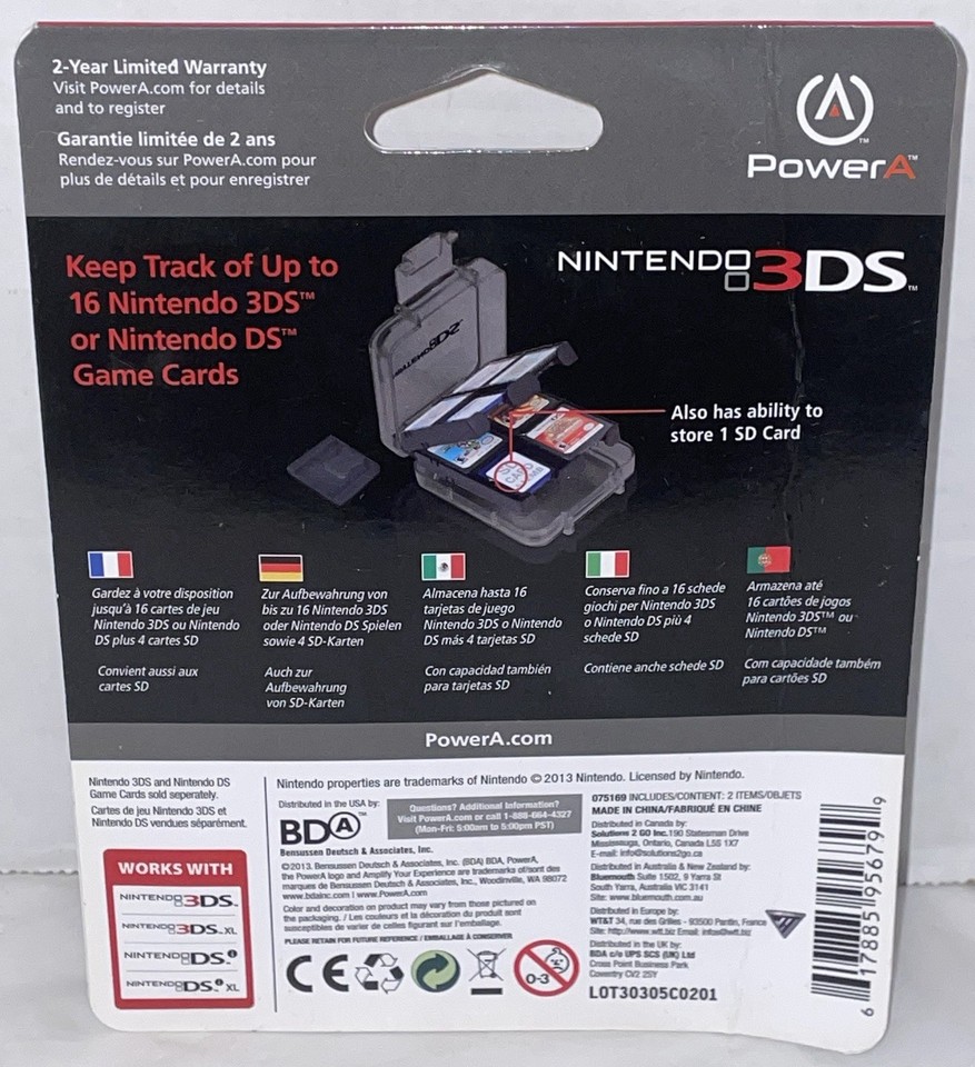 Nintendo DS 12 Game Clear Case power A 4 SD cards New | eBay