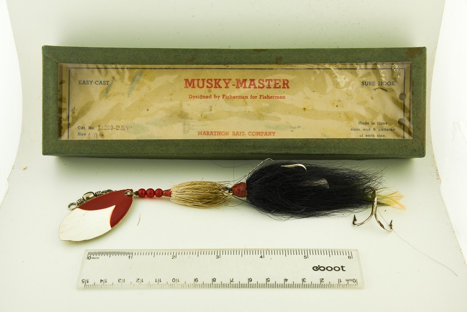Vintage Marathon Musky Master Spoon Antique Fishing Lure With Box BH21 ...