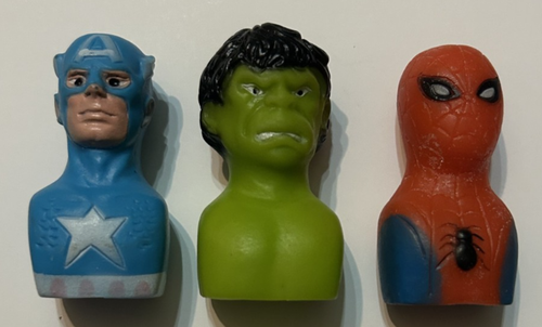 CAPTAIN AMERICA SPIDER-MAN & HULK Finger Puppets Marvel Imperial Toy Co ...