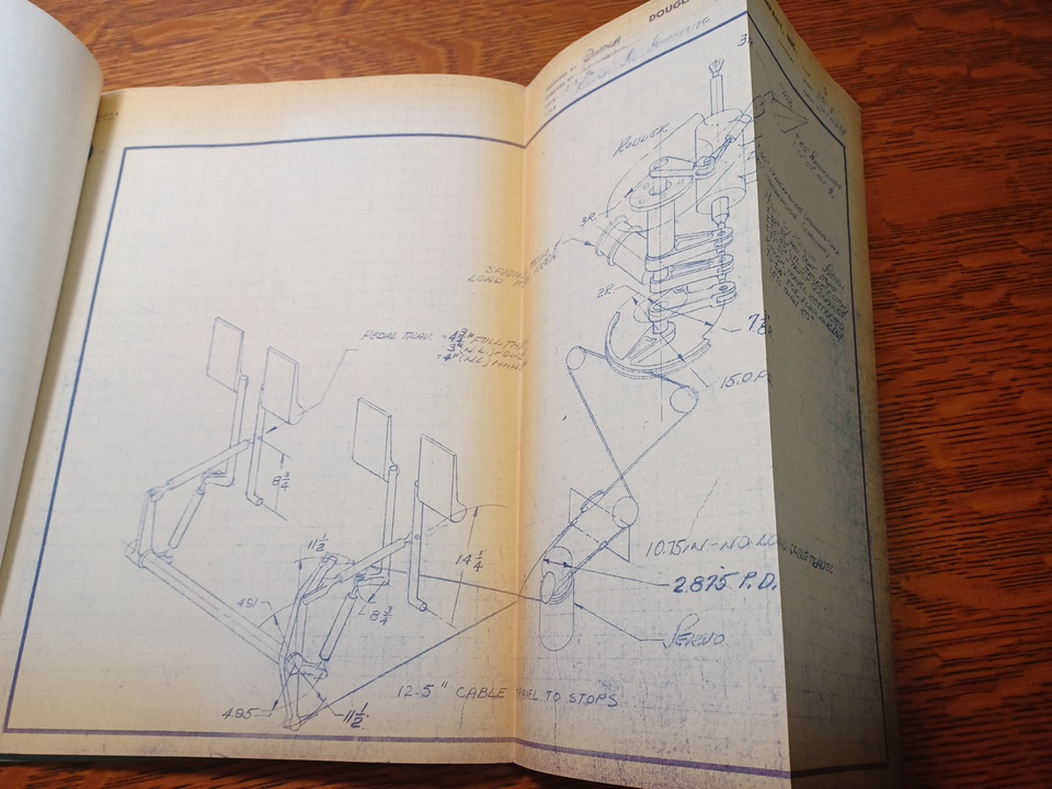 1957 Douglas Aircraft DC-8 Flight Control Diagrams Blueprints Booklet ...