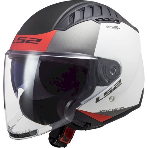 Casque Jet LS2 Of600 Copter II - Polycarbonate - XL - Blanc, Rouge ...