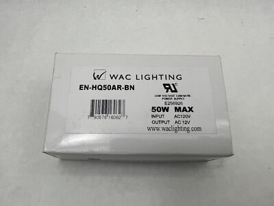WAC Lighting EN-HQ50AR-BN NIB 50W 120-12 AC Low Voltage Power Supply # ...