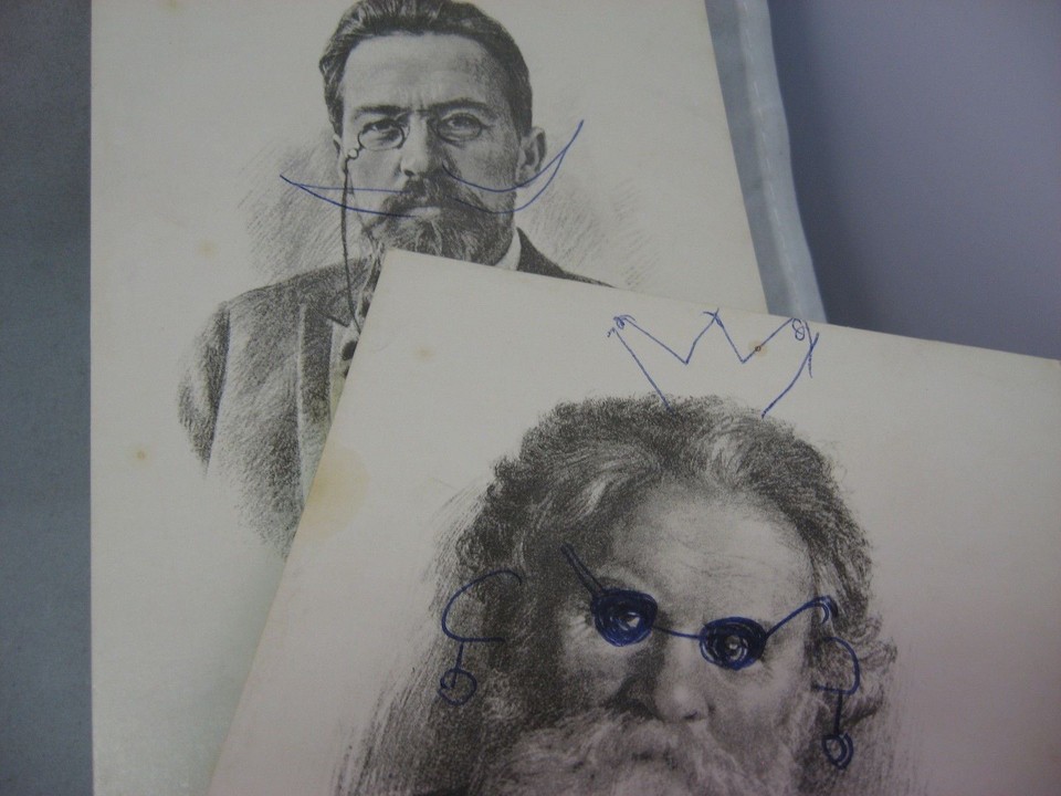 Vintage 1974 Russia Russian USSR Authors Writers Postcards Set Black ...