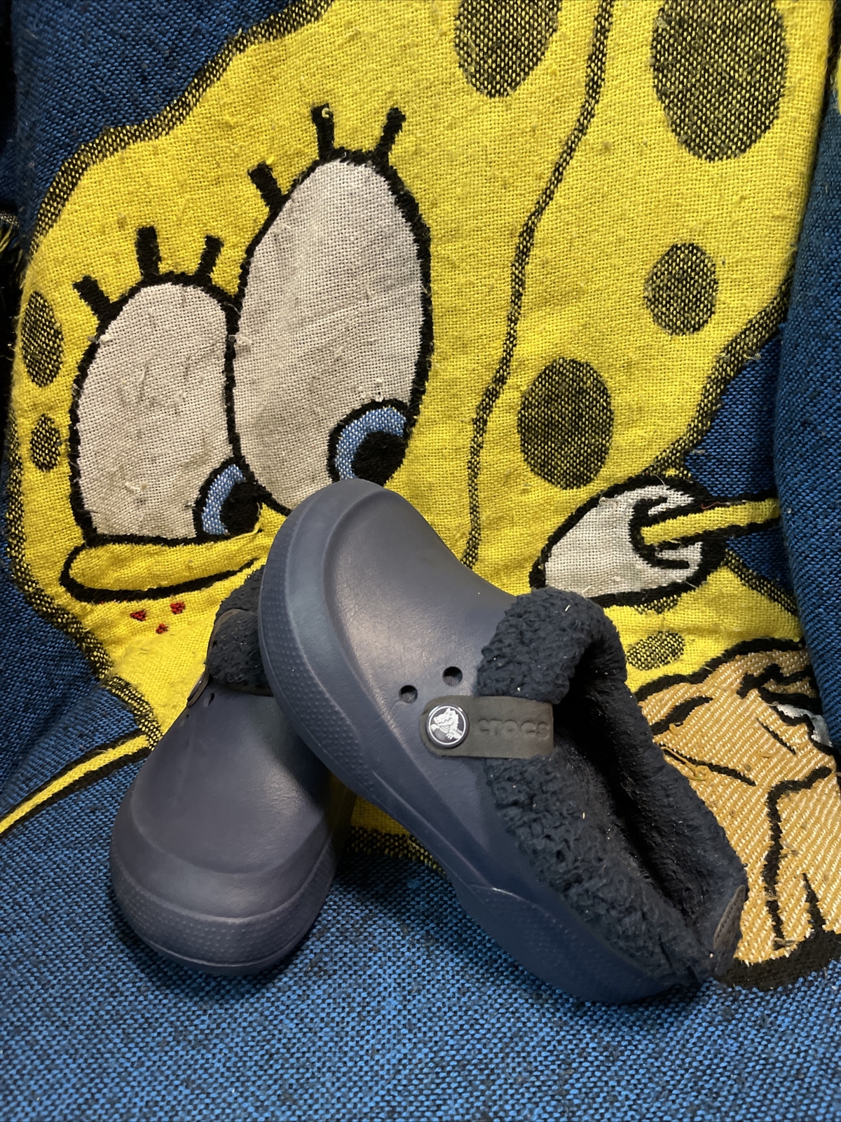 Crocs Blitzen III Navy Blue Lined Faux Fur Clogs Men'… - Gem