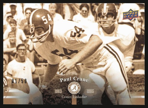 2012 Upper Deck University of Alabama #8 Paul Crane Gold /50 | eBay