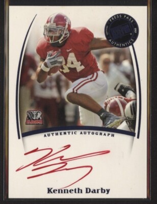 2007 Press Pass Legends Kenneth Darby RC Autograph Alabama SP Red Auto ...